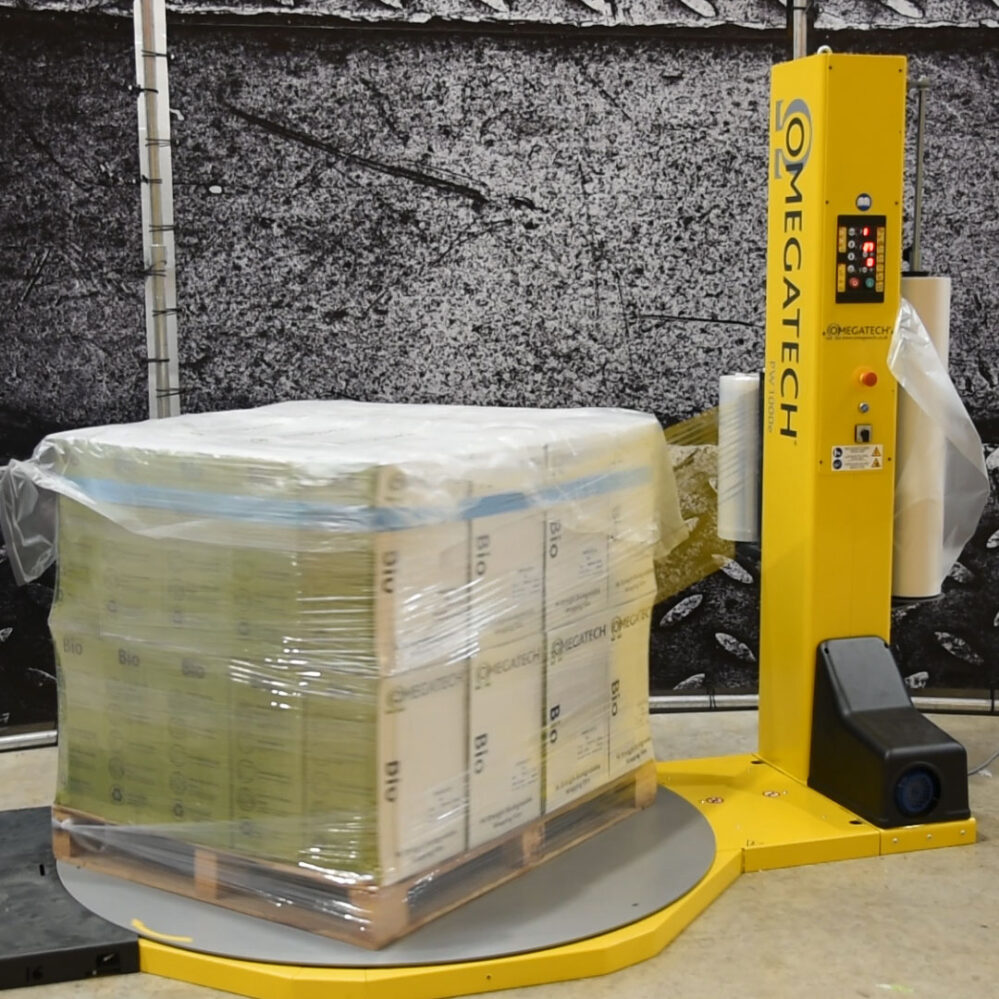 1000e Semi-Automatic Pallet Wrapping Machine | Omegatech® 1000e Semi-Automatic Pallet Wrapping Machine | Omegatech®